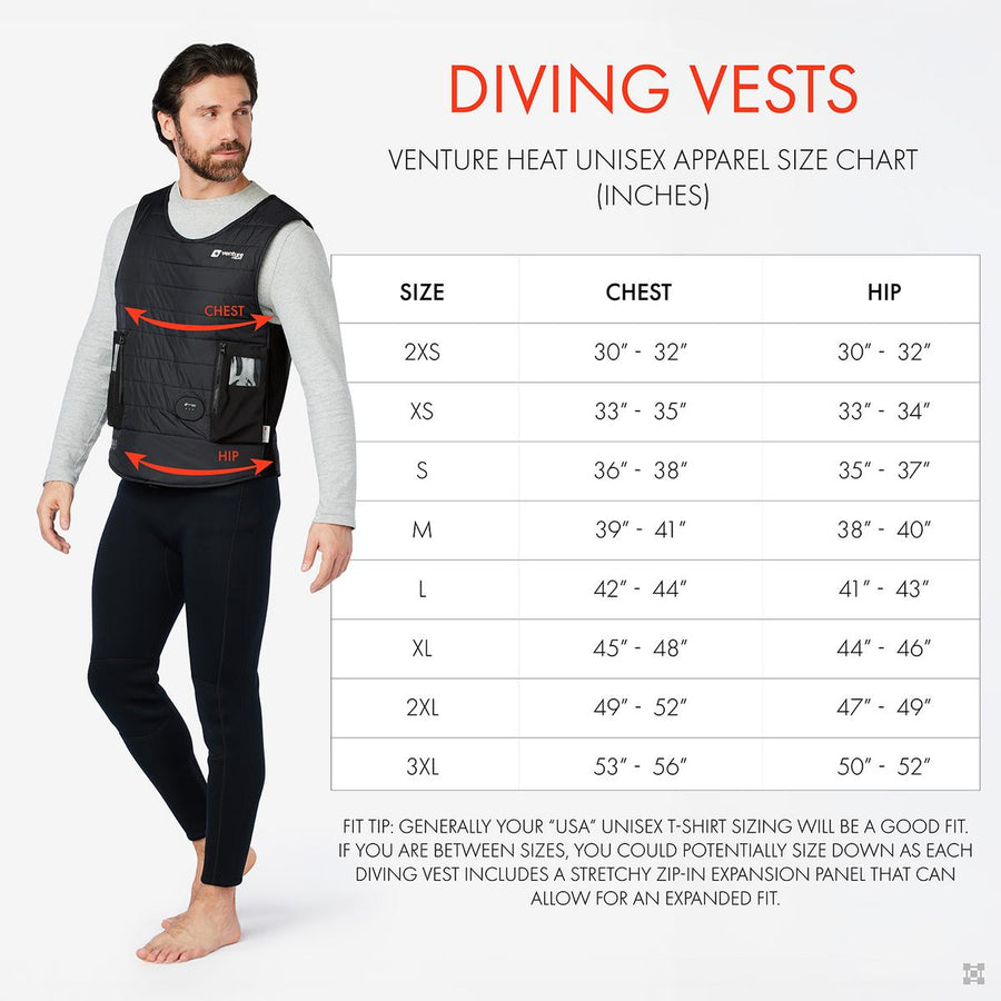DRY V3 Waterproof Heated Vest Drysuit Diving Undersuit – Venture Heat